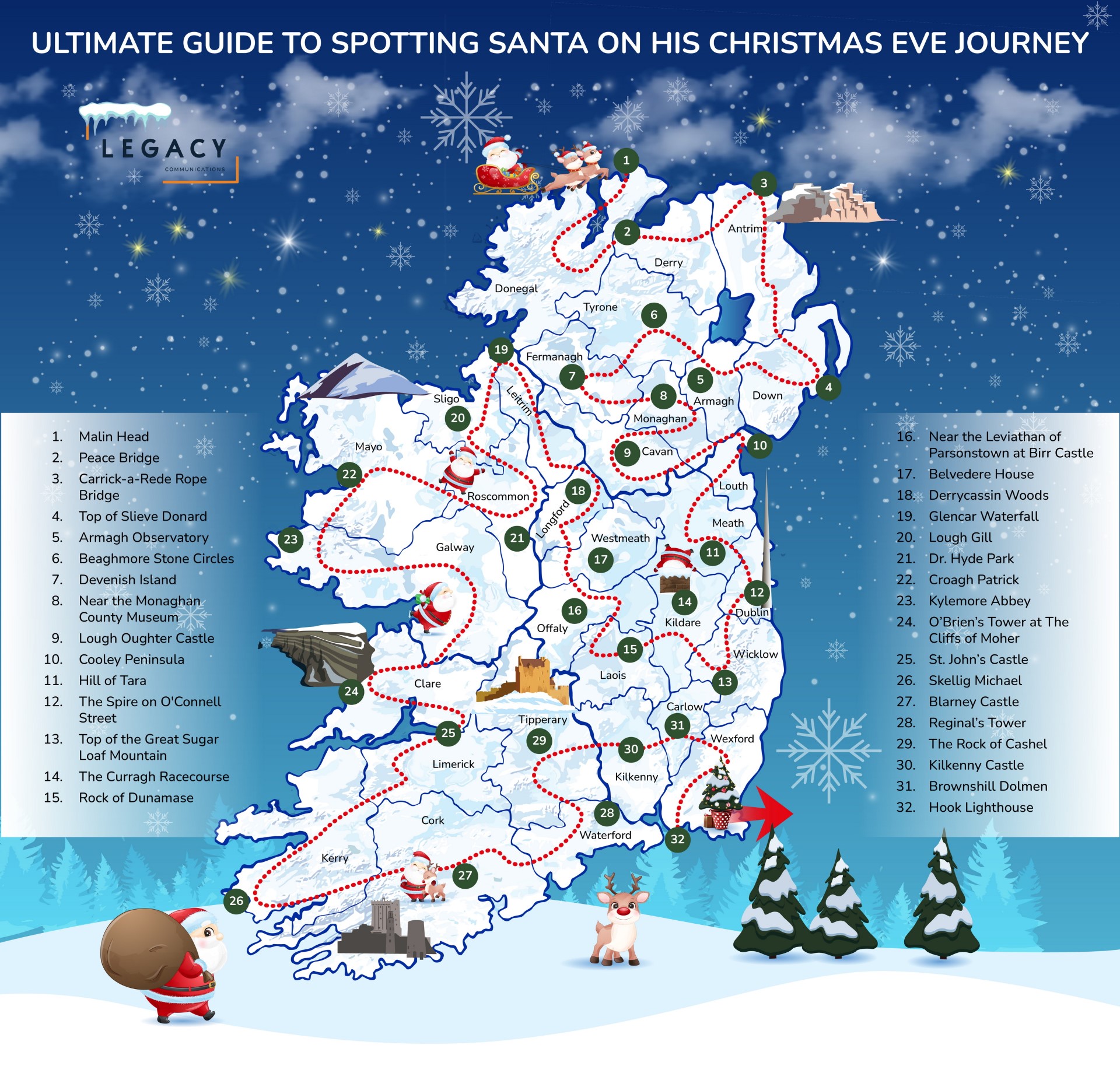 The best places in Wexford to spot Santa on his Christmas Eve journey